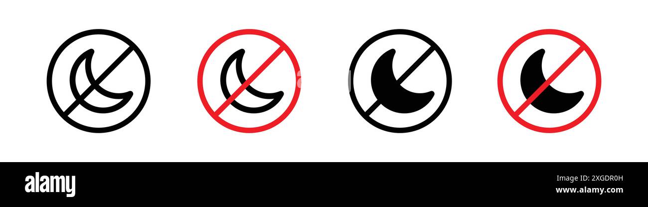 No moon icon vector logo set collection for web app ui Stock Vector ...