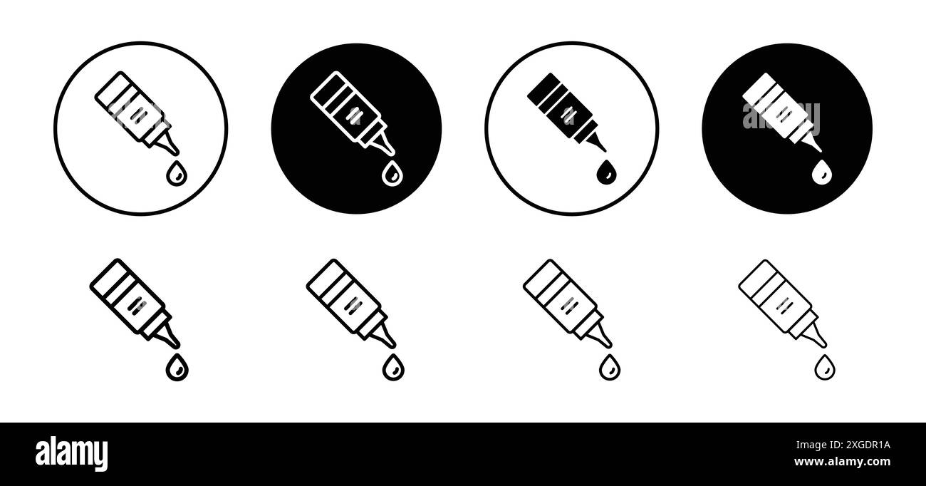Oil dropper bottle icon vector logo set collection for web app ui Stock ...