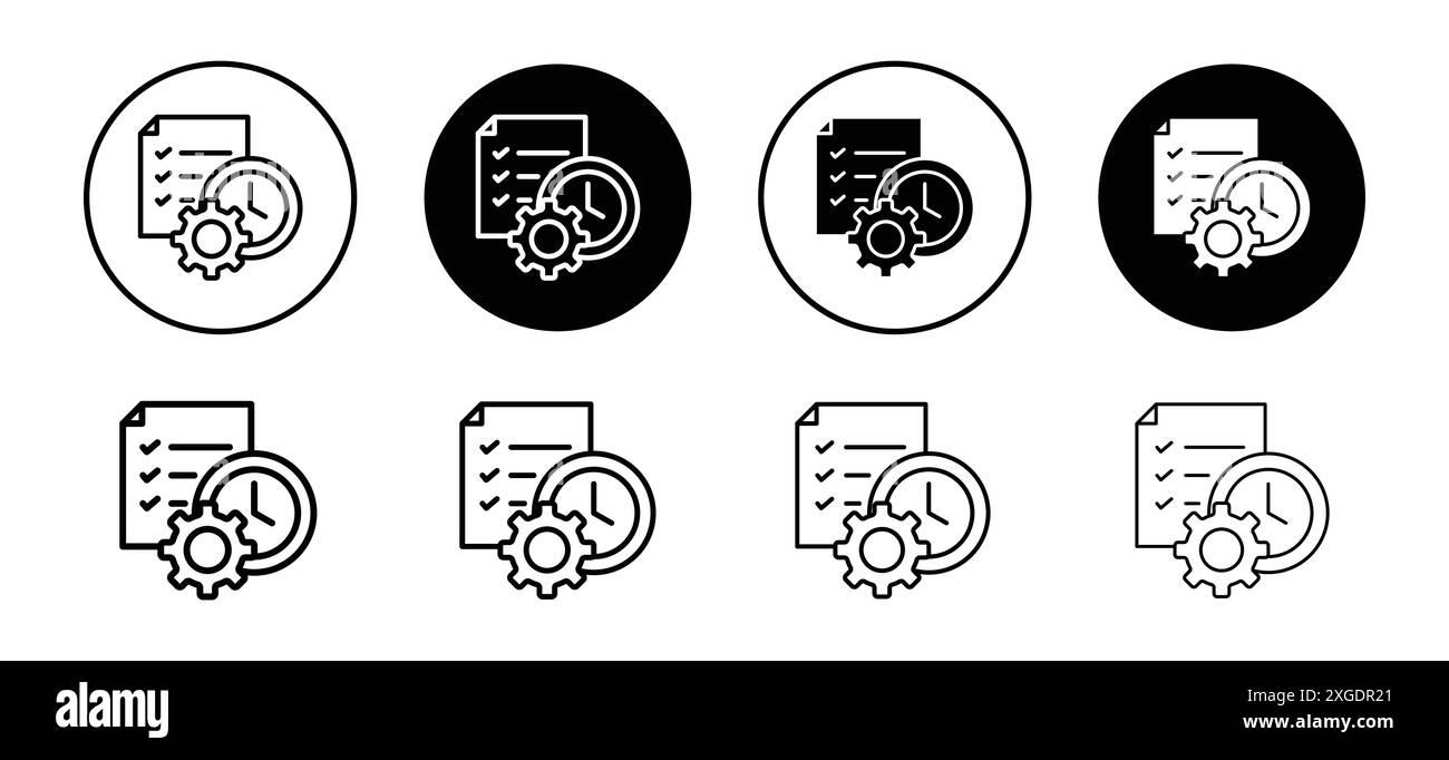 Time Management Icon Vector Logo Set Collection For Web App Ui Stock