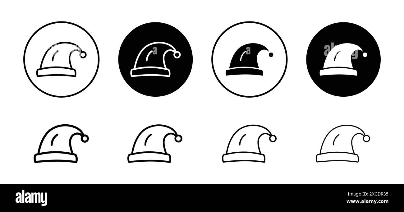 Santa hat icon vector logo set collection for web app ui Stock Vector ...