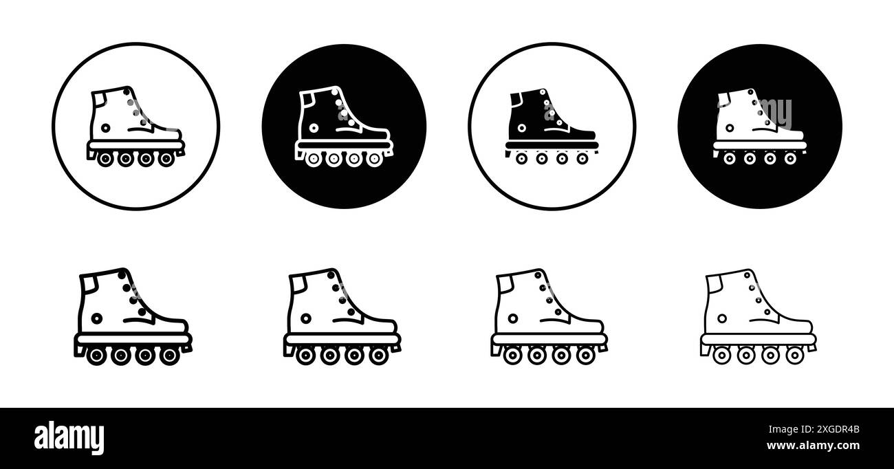 Roller skates icon vector logo set collection for web app ui Stock ...