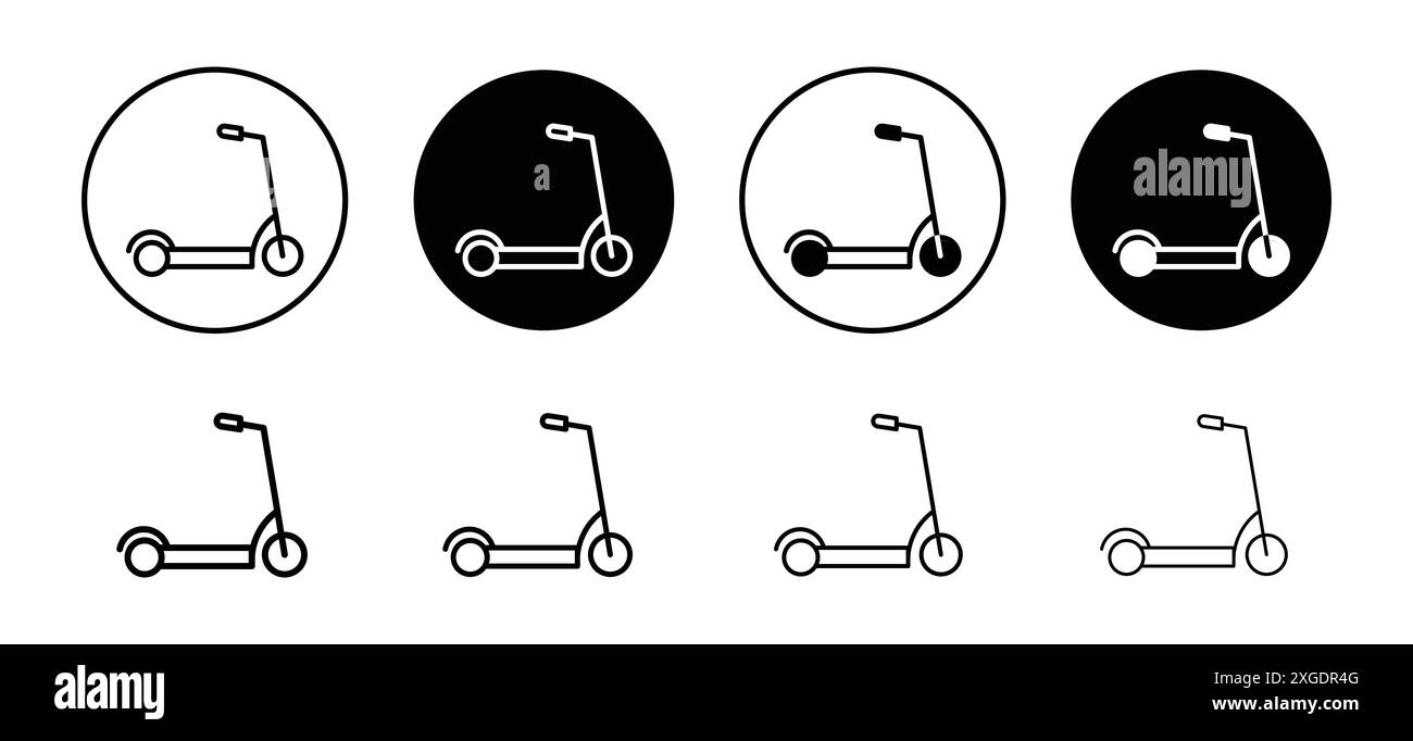 Scooter Bike Icon Vector Logo Set Collection For Web App Ui Stock