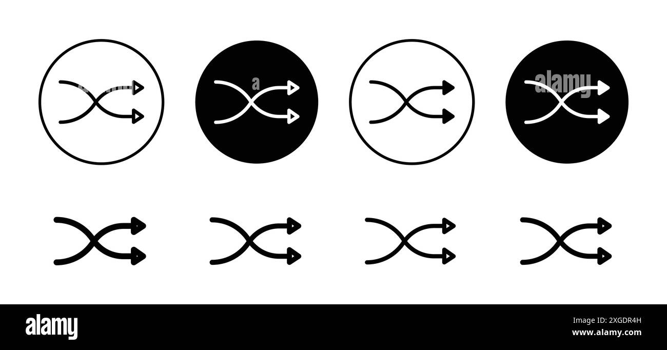 Shuffle arrow icon vector logo set collection for web app ui Stock ...