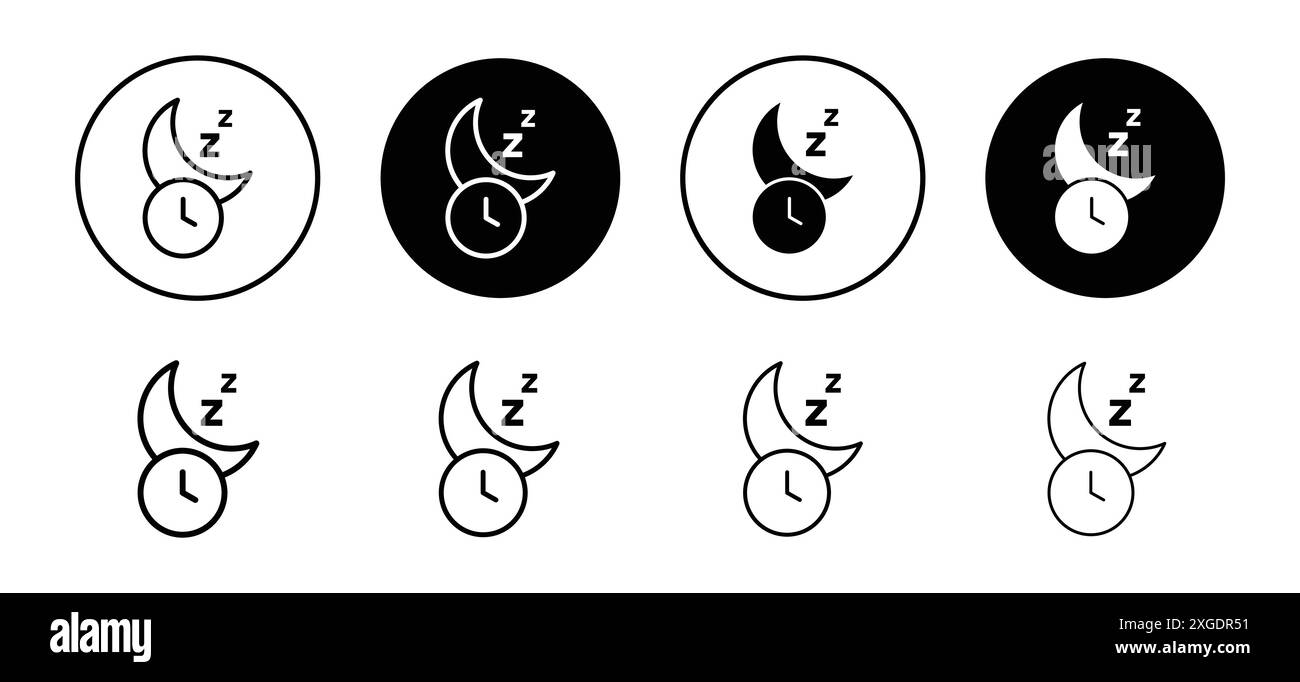 Sleeping time icon vector logo set collection for web app ui Stock ...