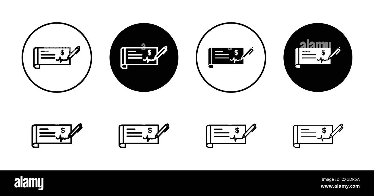 Signing cheque icon vector logo set collection for web app ui Stock Vector Image & Art - Alamy