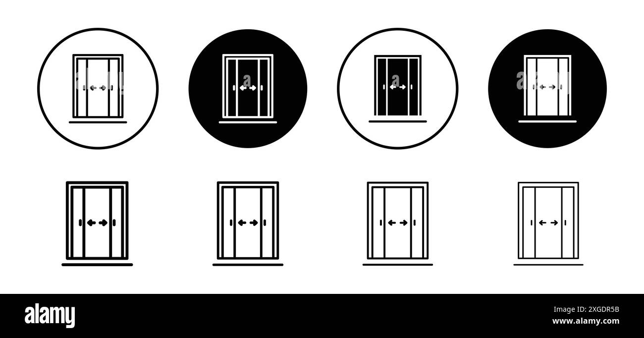 Sliding Door Icon Vector Logo Set Collection For Web App Ui Stock