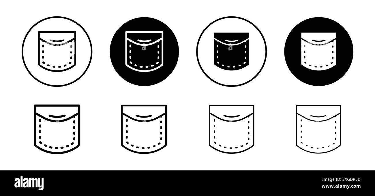 Pocket icon vector logo set collection for web app ui Stock Vector ...