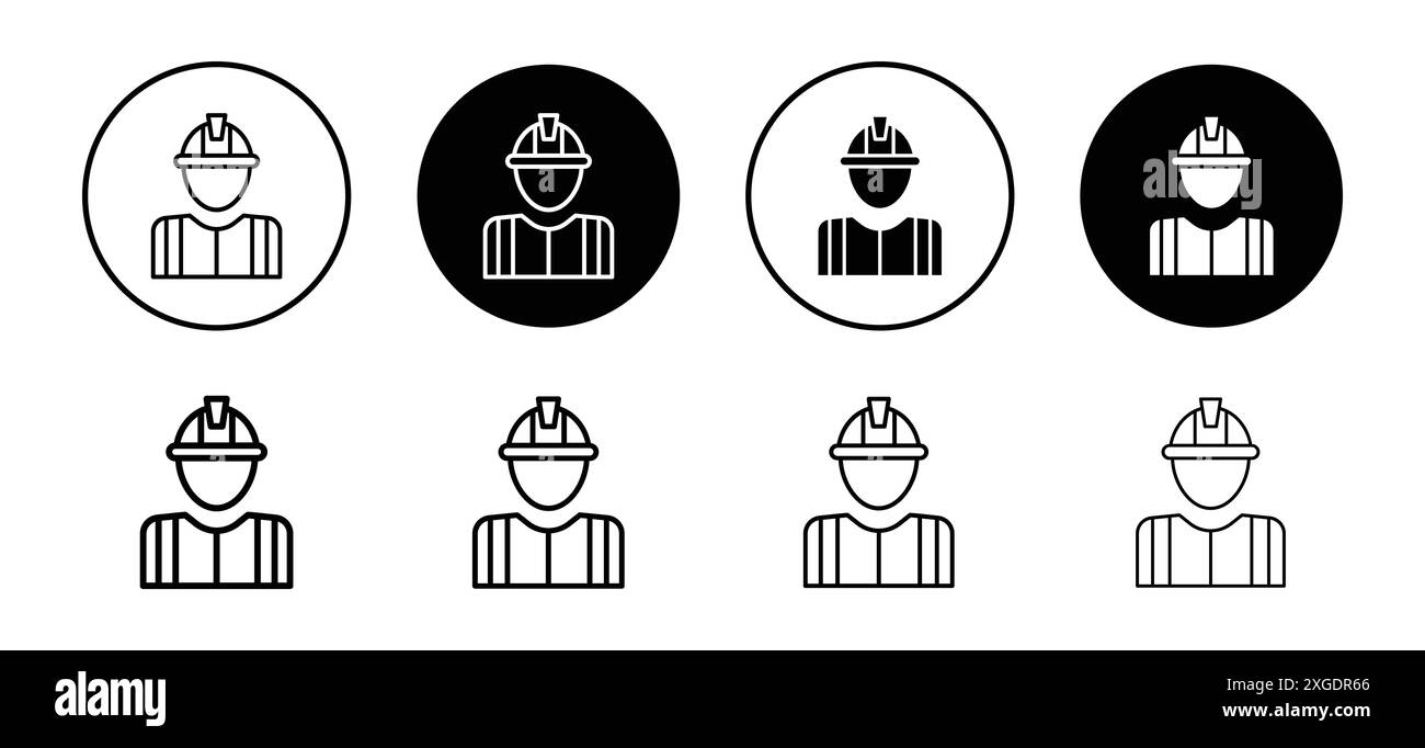 Worker Icon 2 Vector Logo Set Collection For Web App Ui Stock Vector