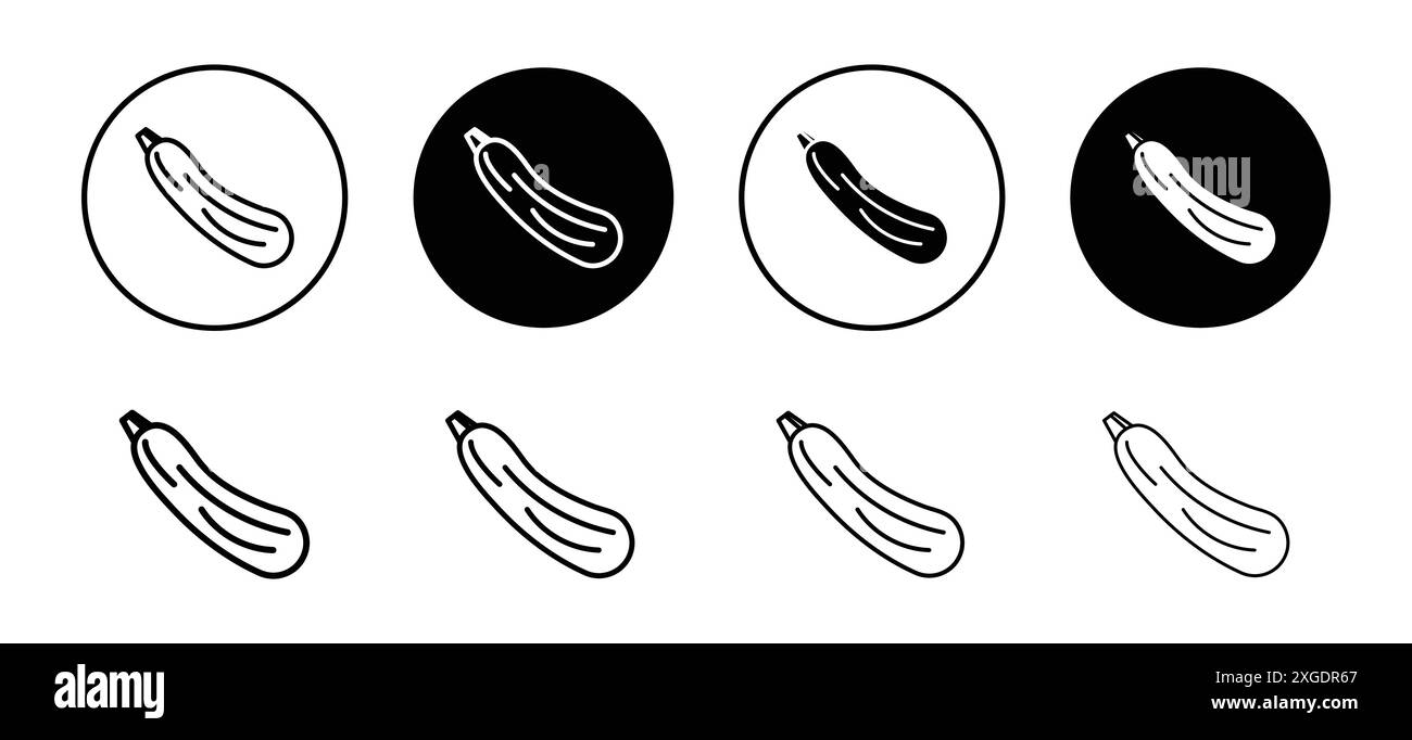 Zucchini icon vector logo set collection for web app ui Stock Vector ...