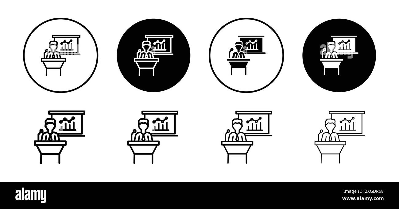 Presentation Icon Vector Logo Set Collection For Web App Ui Stock Vector Image And Art Alamy