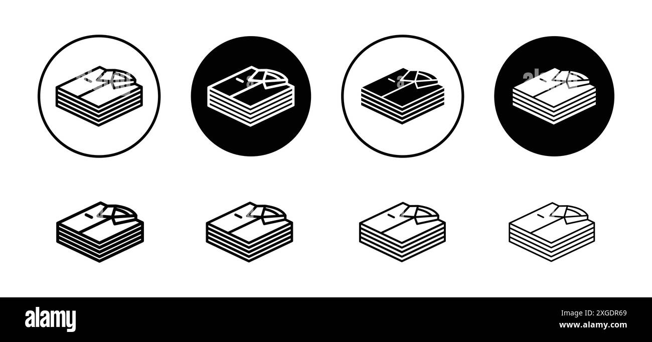 Stack Of Folded Shirts Icon Vector Logo Set Collection For Web App Ui