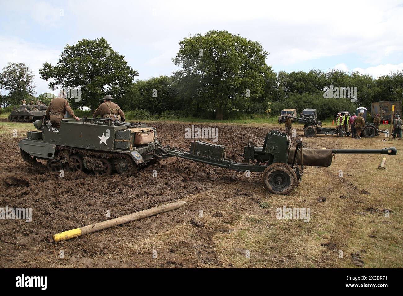World War II Universal Carrier towing a 6 Pounder Anti Tank Gun Stock ...