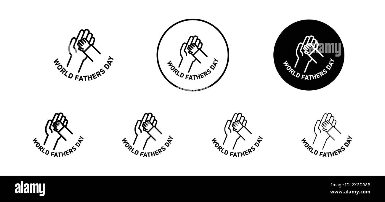 World fathers day icon vector logo set collection for web app ui Stock ...