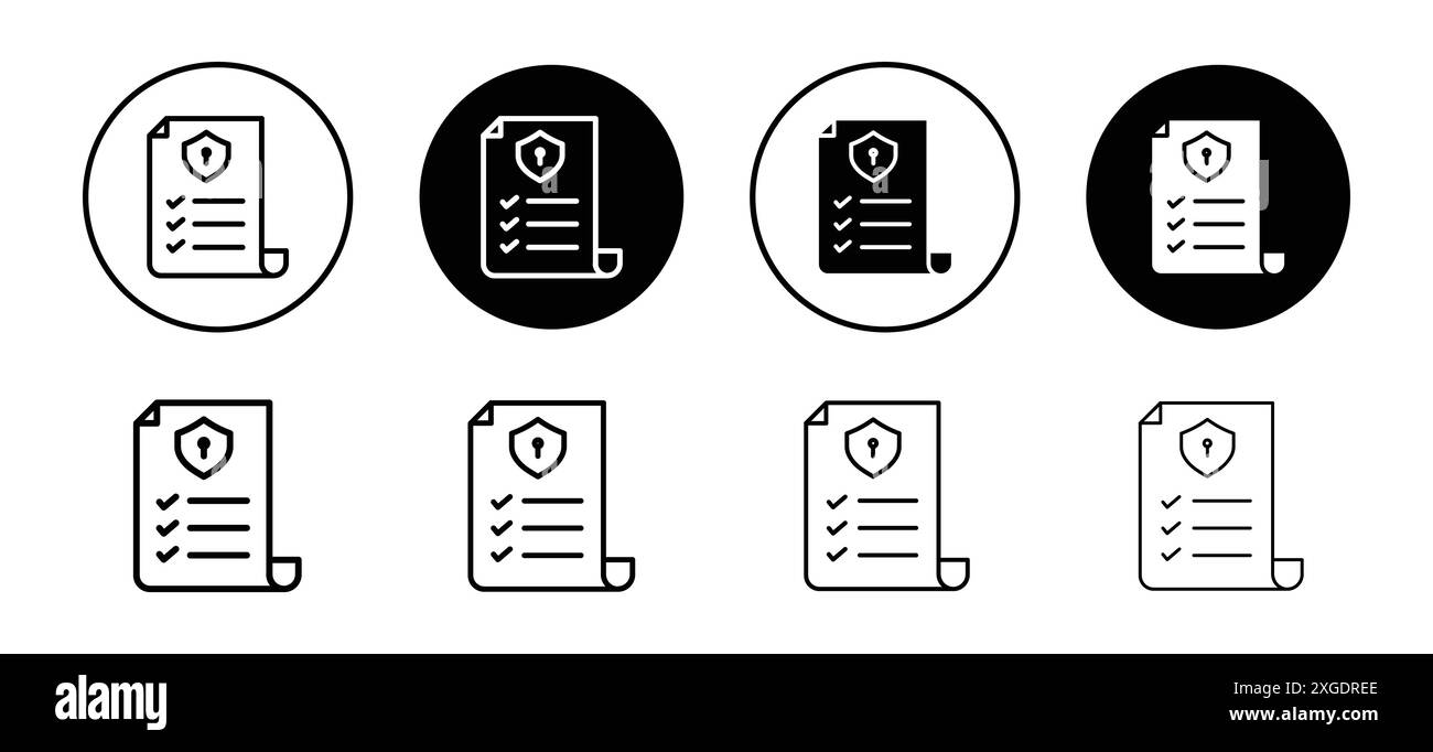 Security Policy Icon Vector Logo Set Collection For Web App Ui Stock