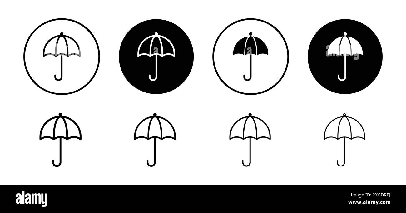 Umbrella icon vector logo set collection for web app ui Stock Vector ...