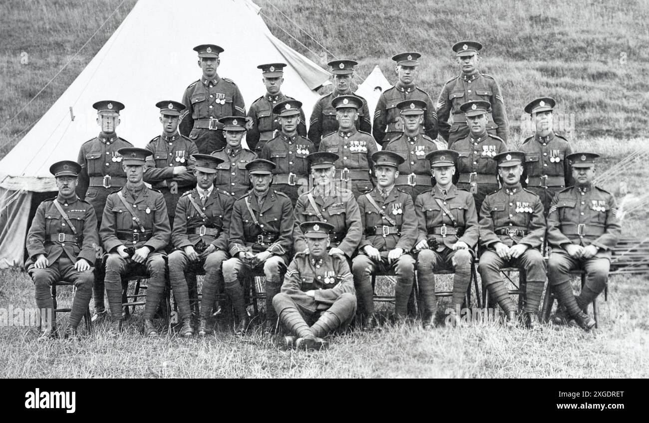 Officers and NCO's of a Territorial unit of the Royal Engineers wearing ...