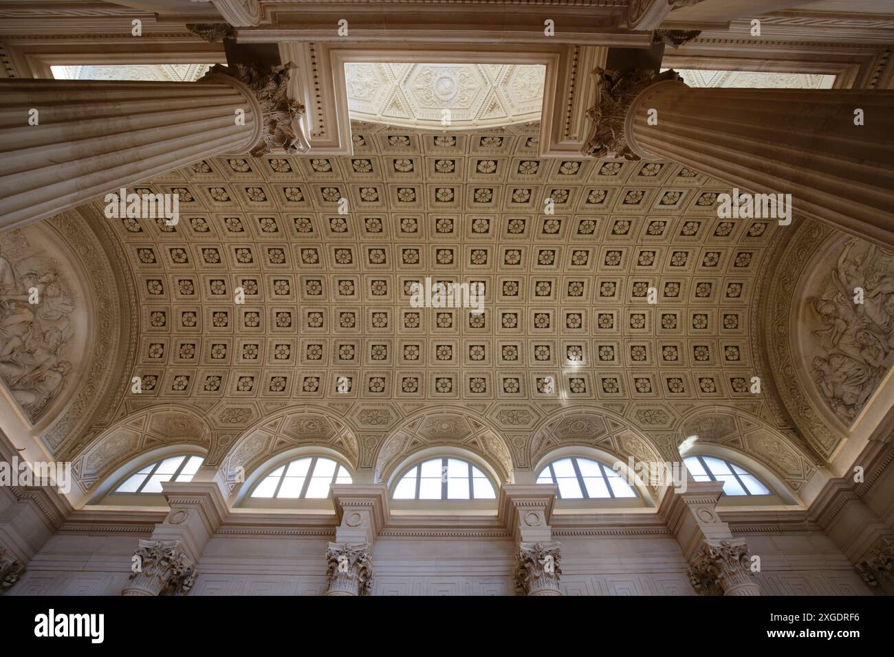The ceiling in Bourbon palace , the seat of the French National ...