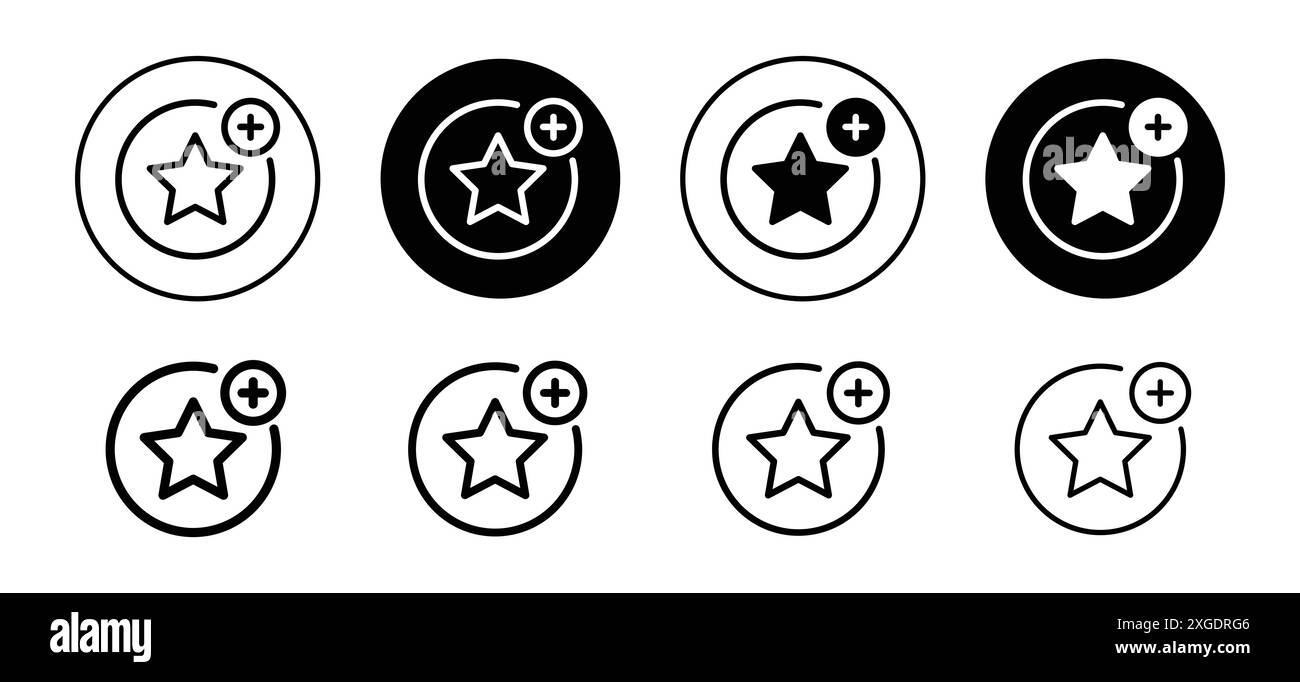 Star favorite icon vector logo set collection for web app ui Stock ...