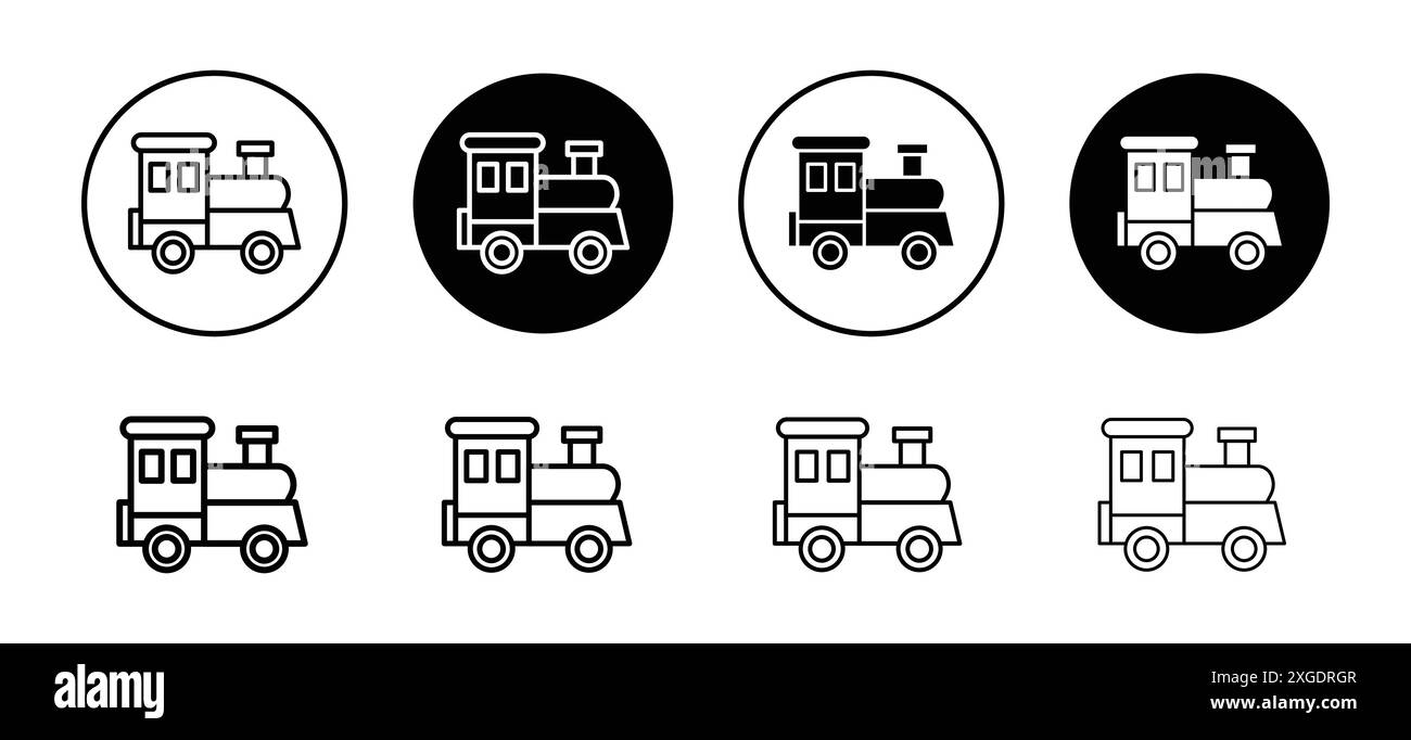 Train locomotive toy icon outline hi-res stock photography and images ...