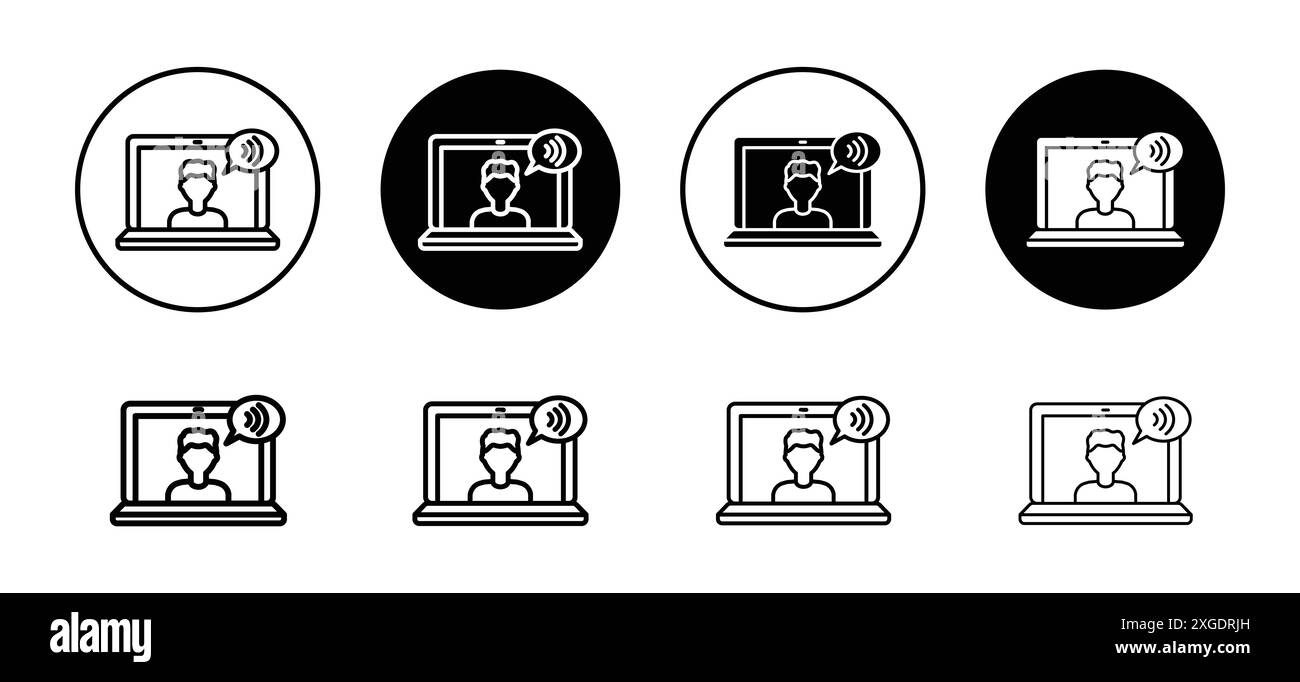 Webinar icon vector logo set collection for web app ui Stock Vector ...