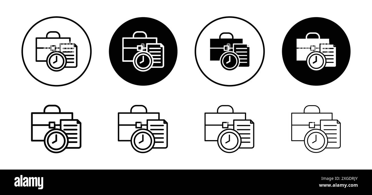 Work History Icon Vector Logo Set Collection For Web App Ui Stock