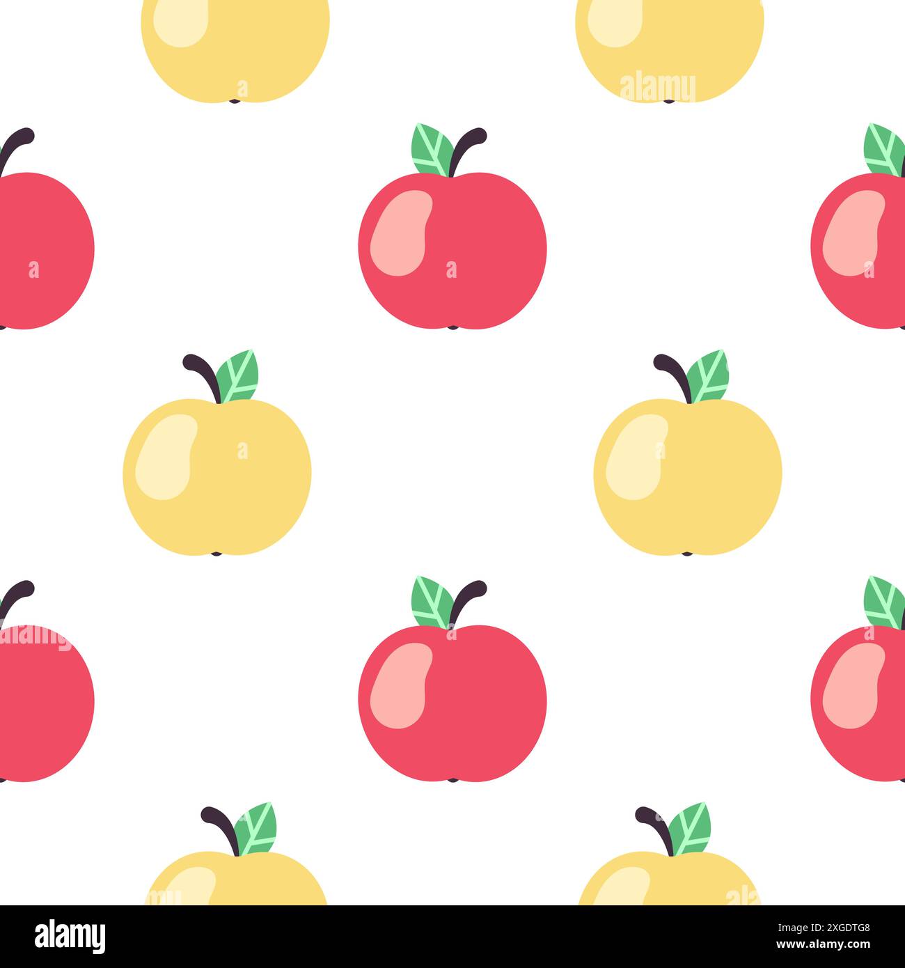 Red and yellow apples. Vector seamless pattern Stock Vector Image & Art ...