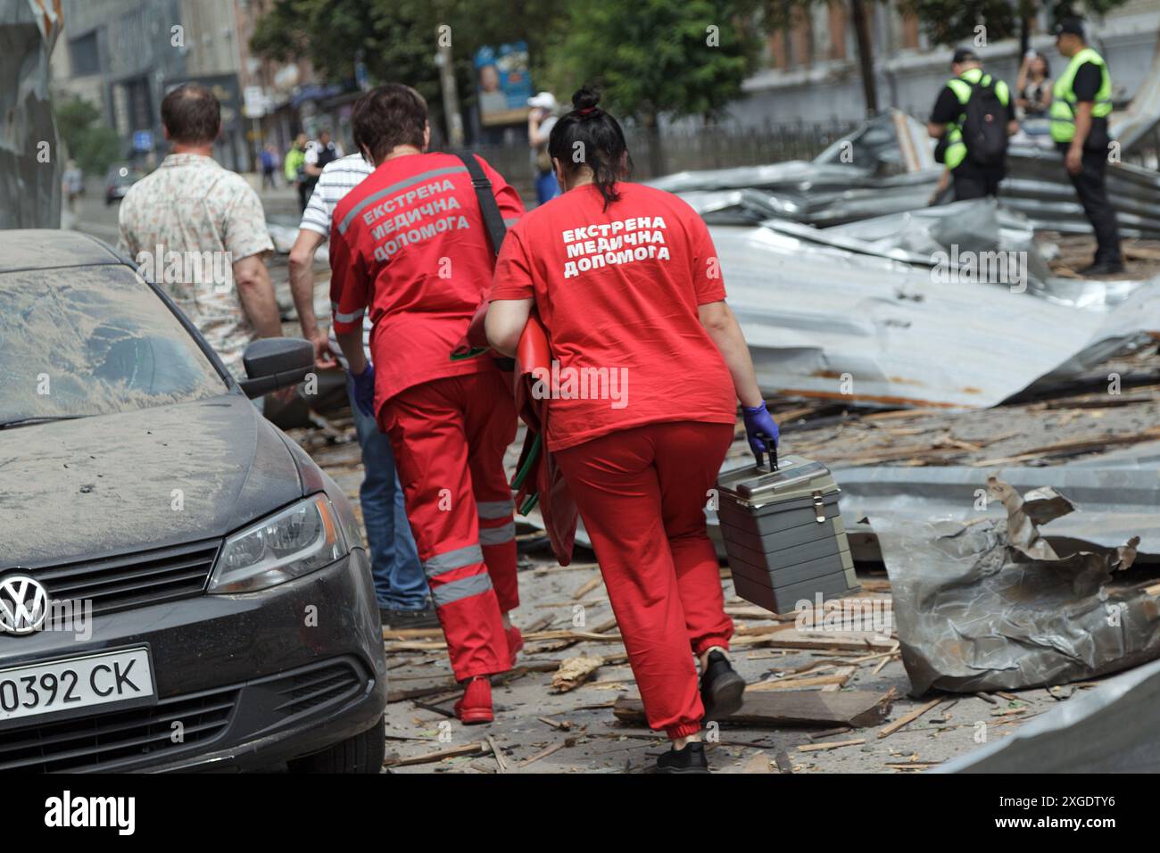 Non Exclusive: KYIV, UKRAINE - JULY 8, 2024 - Paramedics walk through ...
