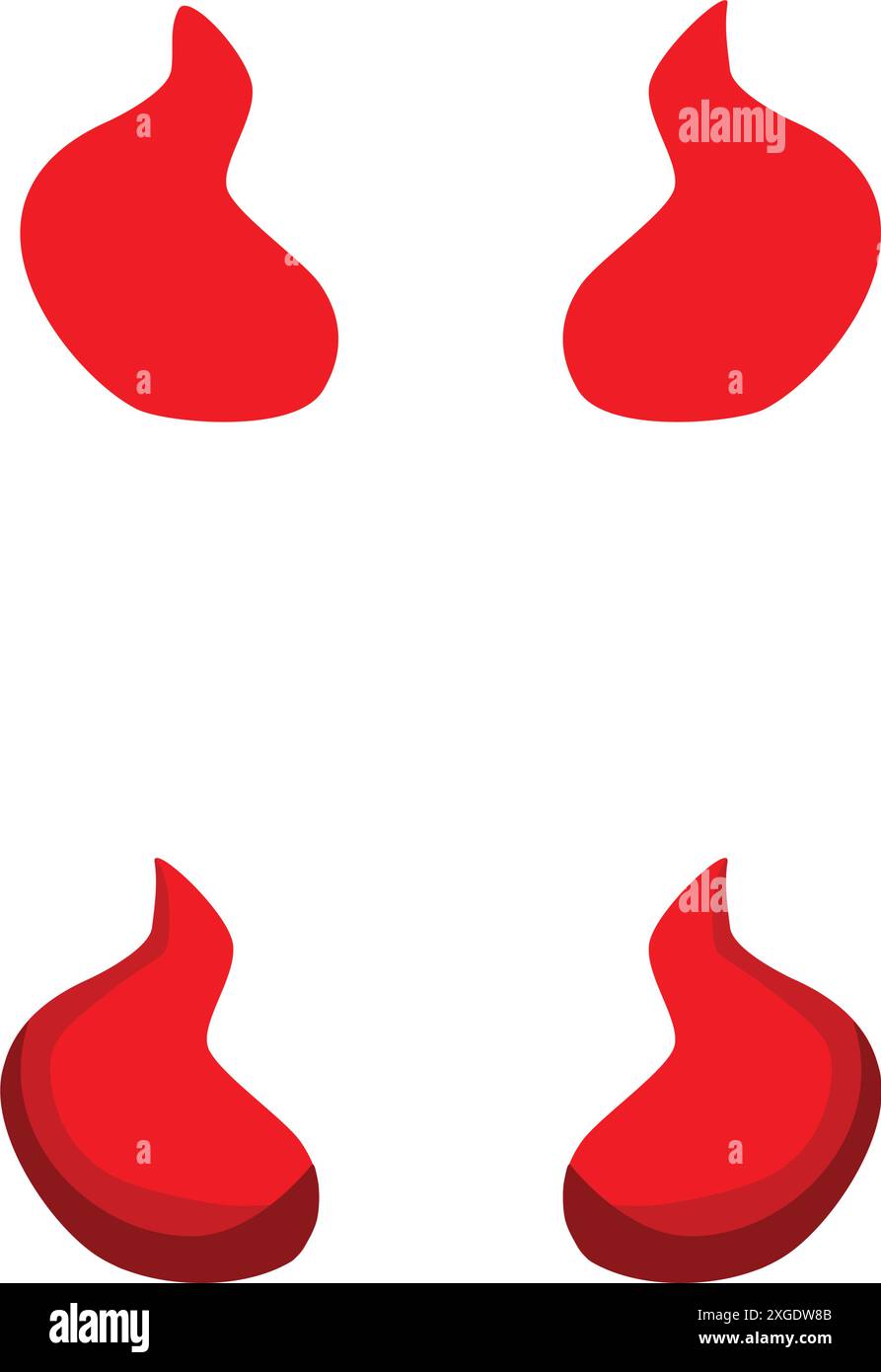 Red short devil horns halloween element vector decoration Stock Vector ...
