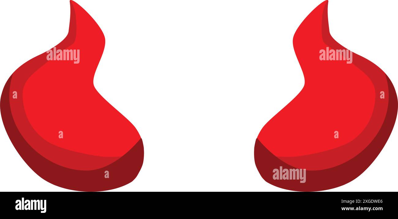 Red short devil horns halloween element vector decoration Stock Vector ...