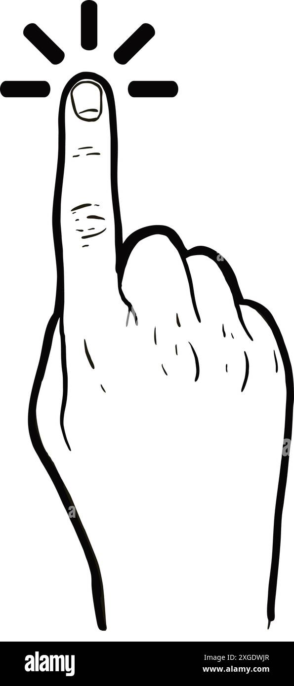 Clicker, Pointer Hand Line Icon Stock Vector Image & Art - Alamy