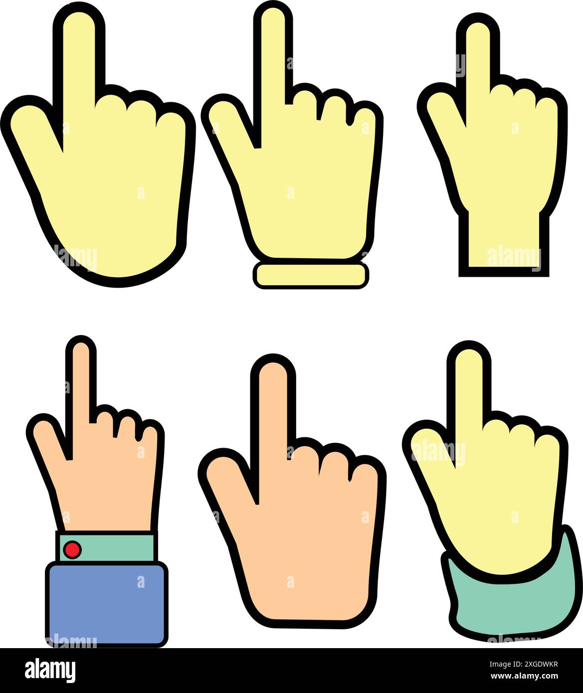 Clicker, Pointer Hand Line Icon Stock Vector Image & Art - Alamy