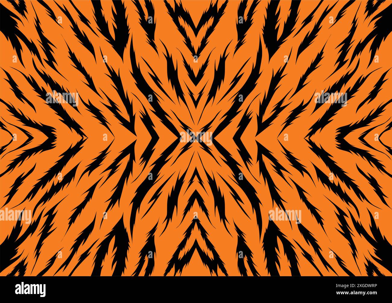 Texture of bengal tiger fur, orange stripes pattern. Animal skin print ...