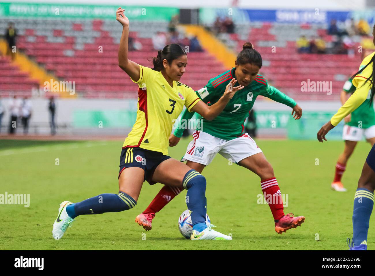 Angela Baron of Colombia and Natalia Mauleon of Mexico during the FIFA ...