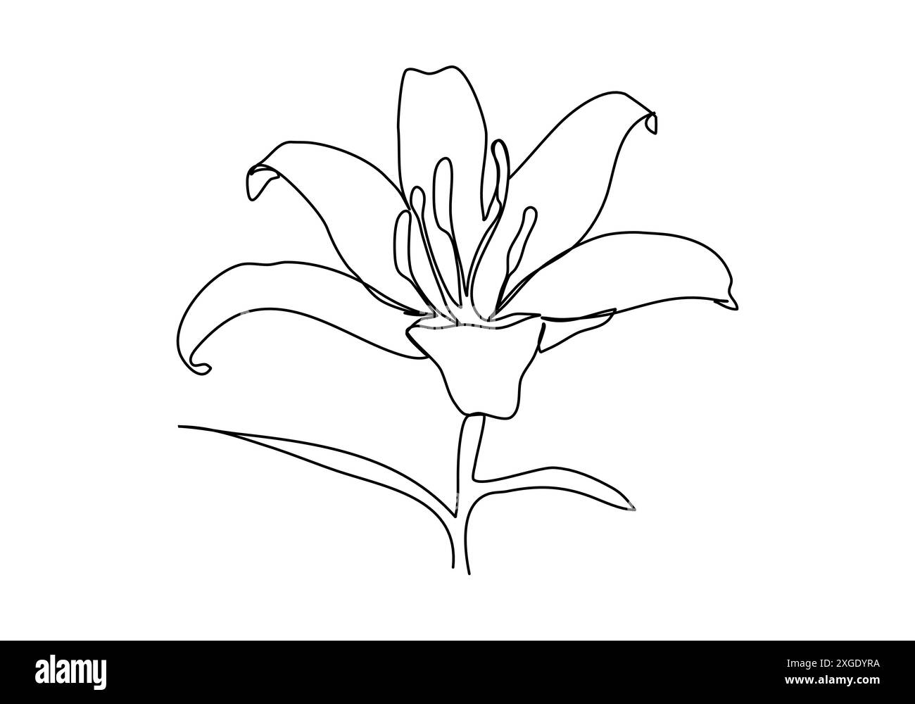 Flower, one line drawing vector illustration Stock Vector Image & Art ...