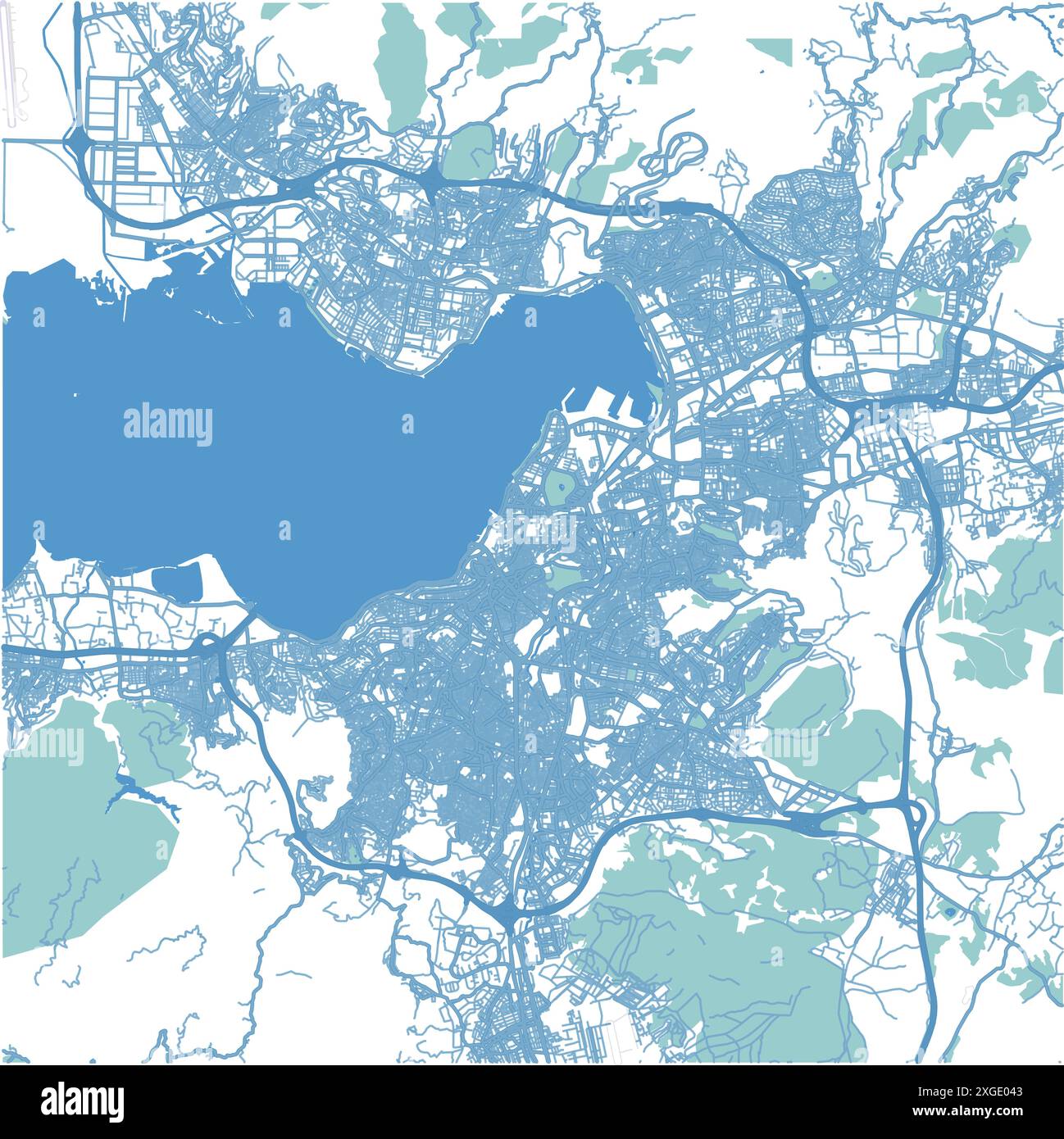 Map of Izmir in Turkey in blue style. Contains layered vector with roads water, parks, etc Stock ...