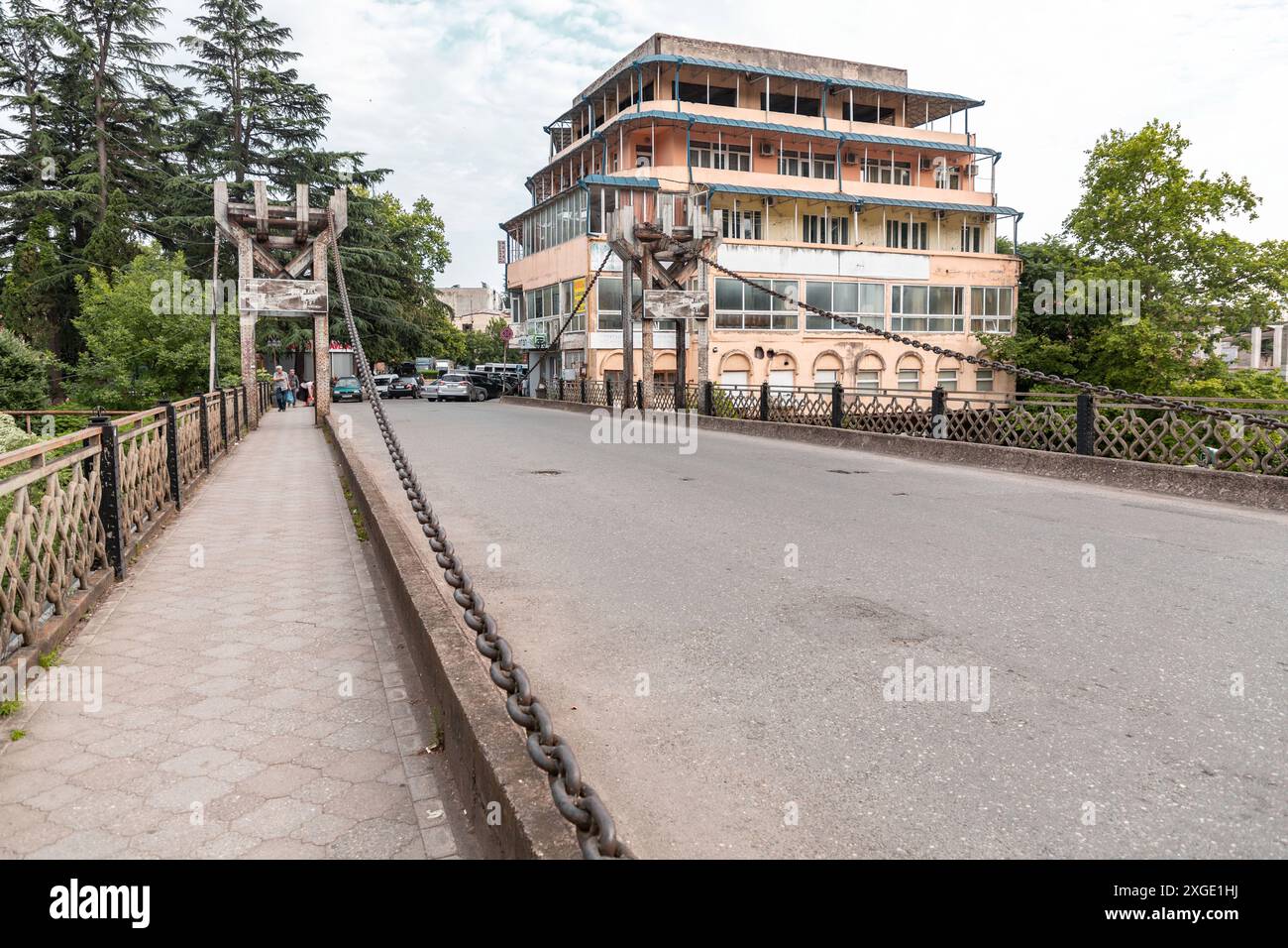 Kutaisi, Georgia - June 15, 2024: The Chain Bridge is the oldest bridge ...