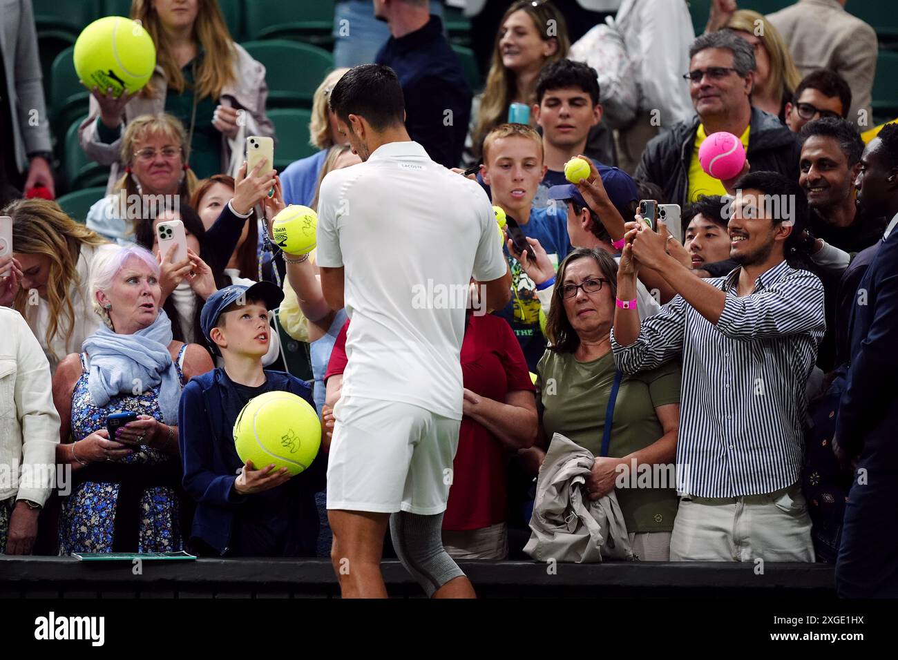 Novak Djokovic leaves court after beating Holger Rune on day eight of the 2024 Wimbledon ...