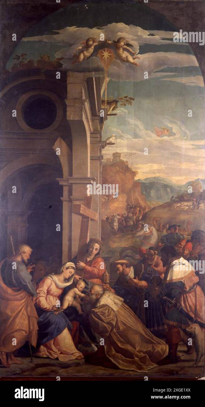 Adoration of the Magi in the Presence of Saint Helen Palma Vecchio ...