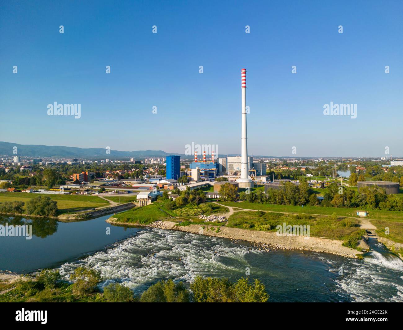 Aerial flying over small river hi-res stock photography and images - Alamy