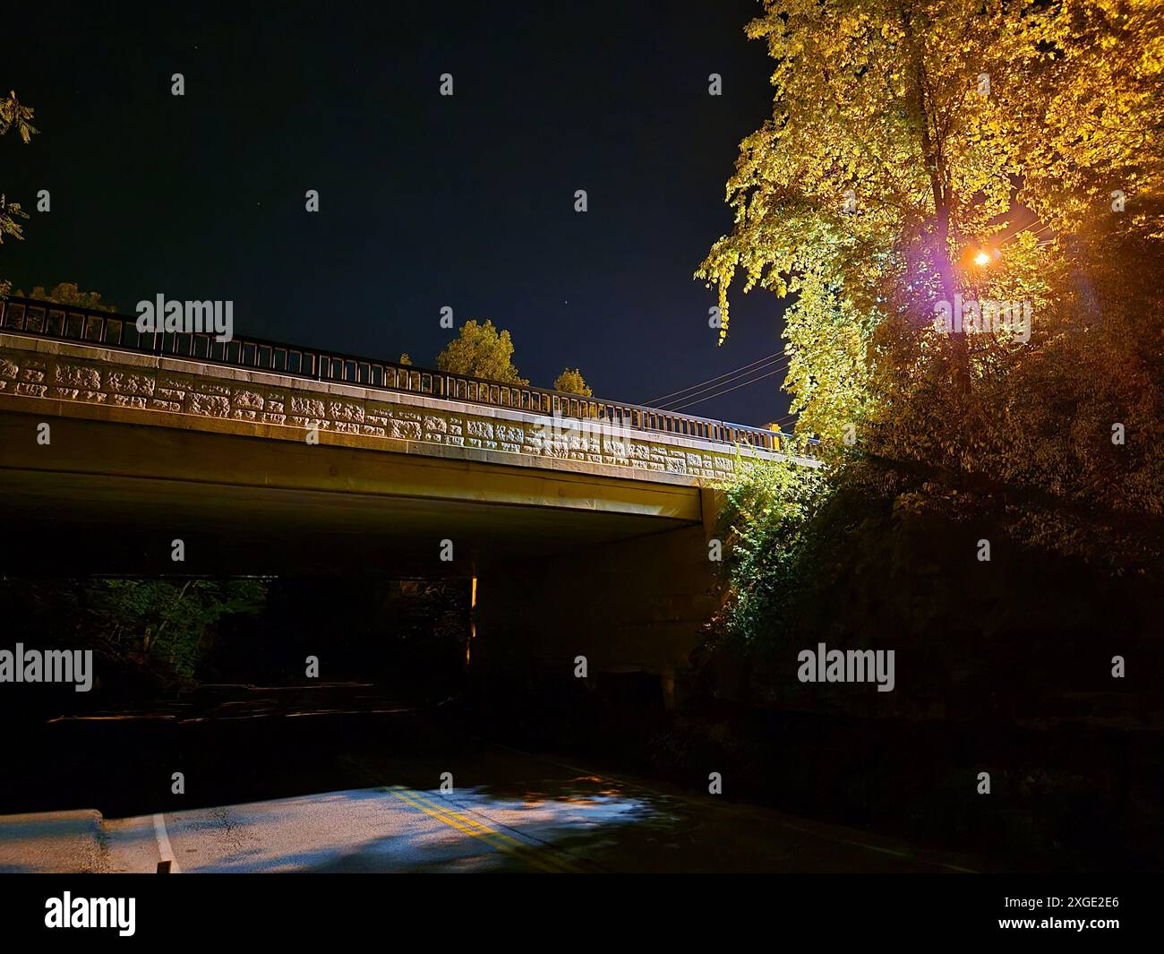 Bridge at Night Stock Photo - Alamy