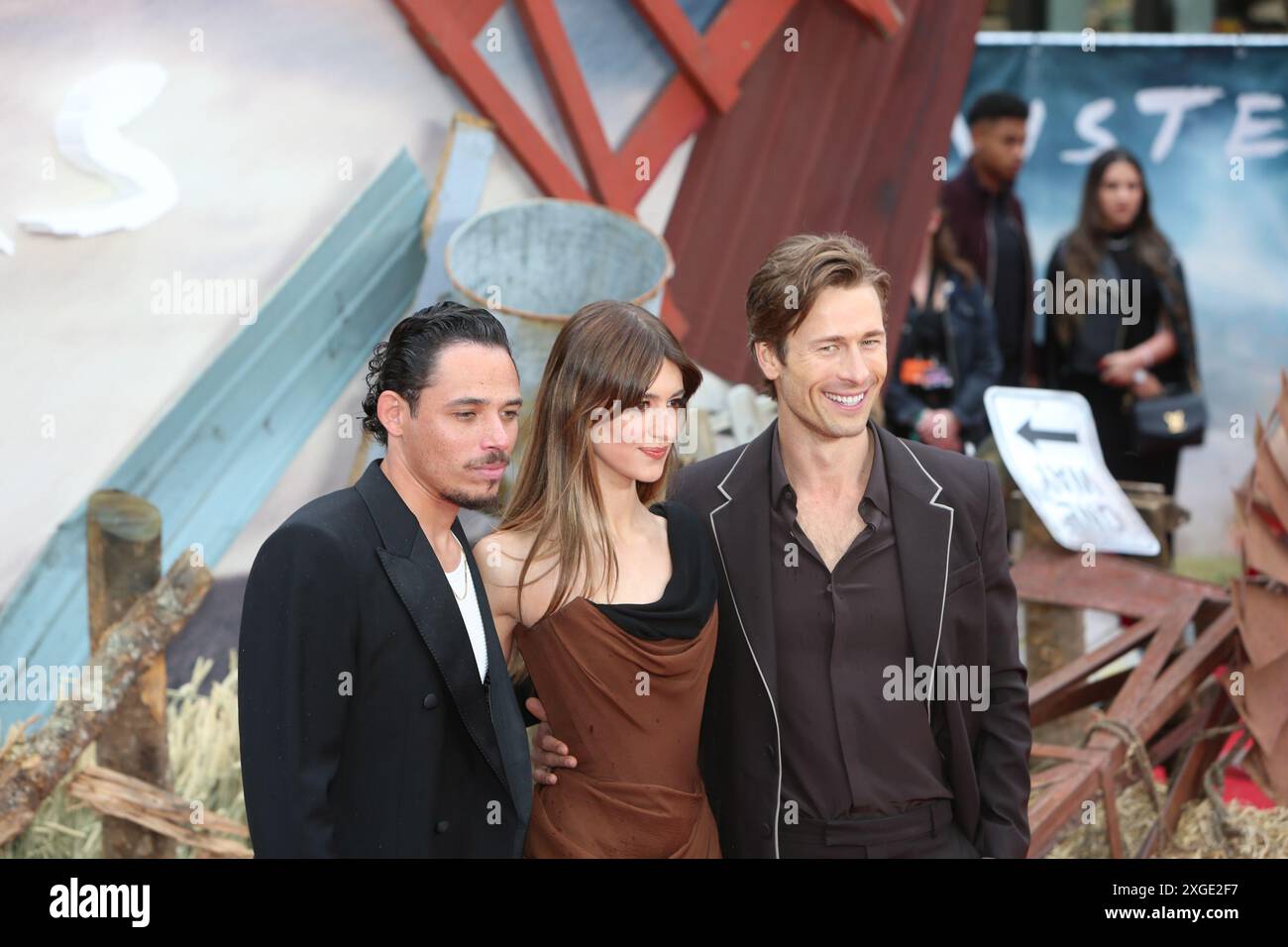 London, UK 8th July, 2024. Daisy Edgar-Jones with Glen Powell and Anthony Ramos attending the ...