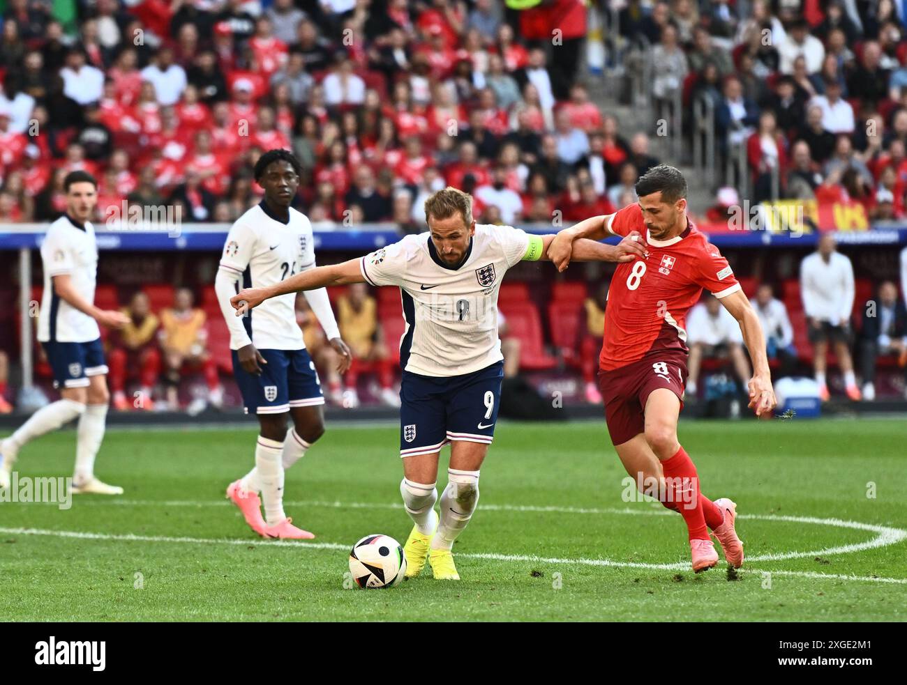 DUSSELDORF, GERMANY - JULY 6: Harry Kane and Remo Freuler during the ...