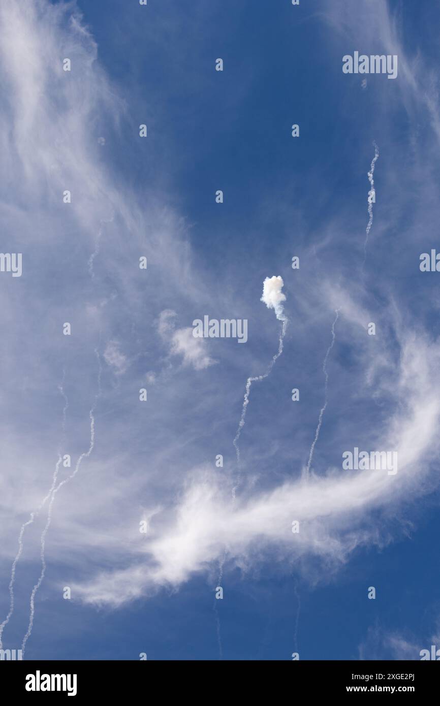 Kyiv, Ukraine - July 08 2024: work a MIM-104F Patriot SAM system. A ...