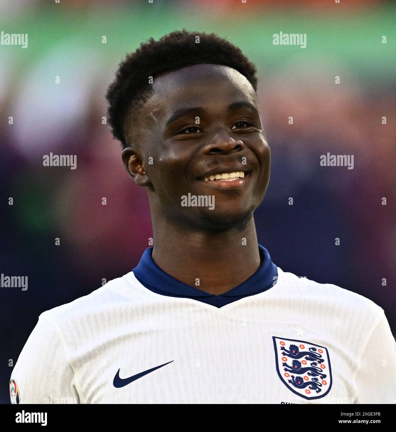 DUSSELDORF, GERMANY - JULY 6: Bukayo Saka of England celebrate during ...
