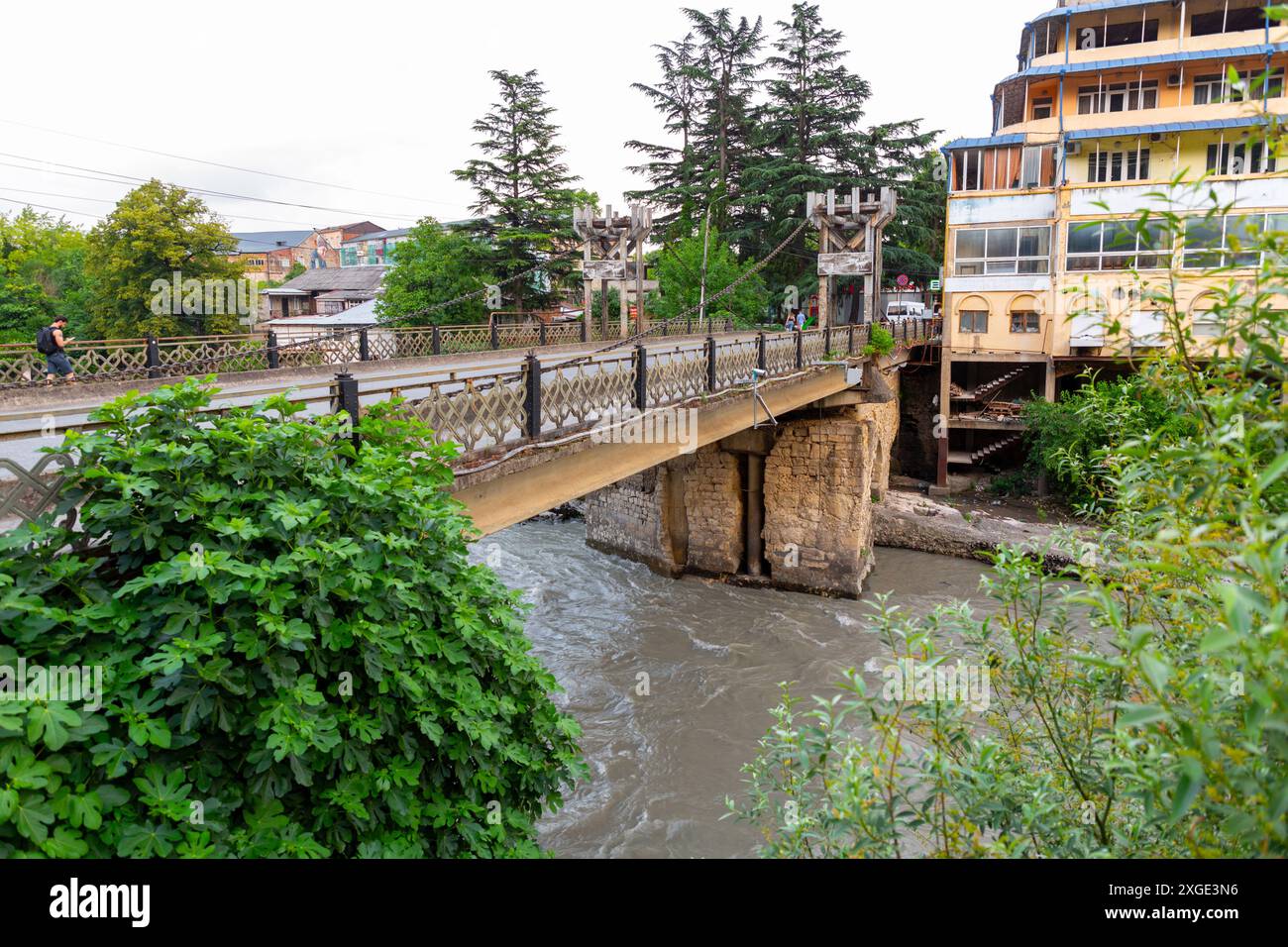 Kutaisi, Georgia - June 15, 2024: The Chain Bridge is the oldest bridge ...