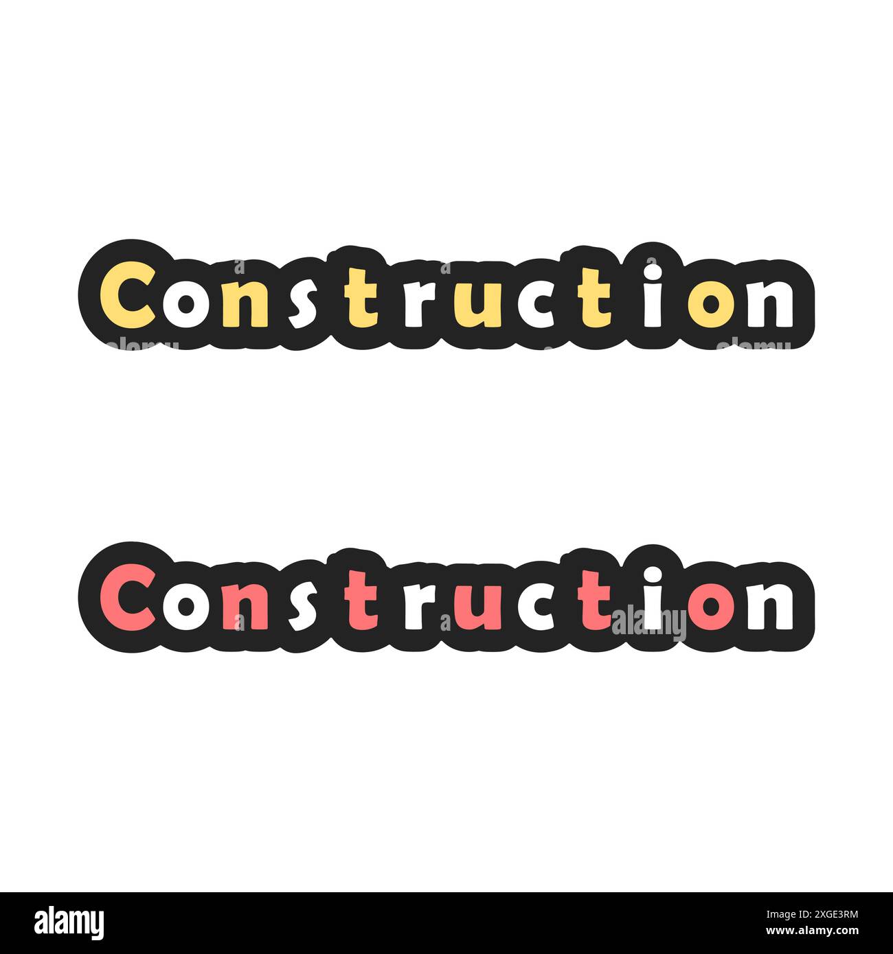 Stylish logo construction inscription colored vector. Vector ...