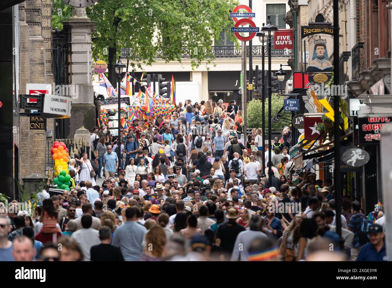 A crowd of people filling Embankment Place in London during Pride 2024 ...