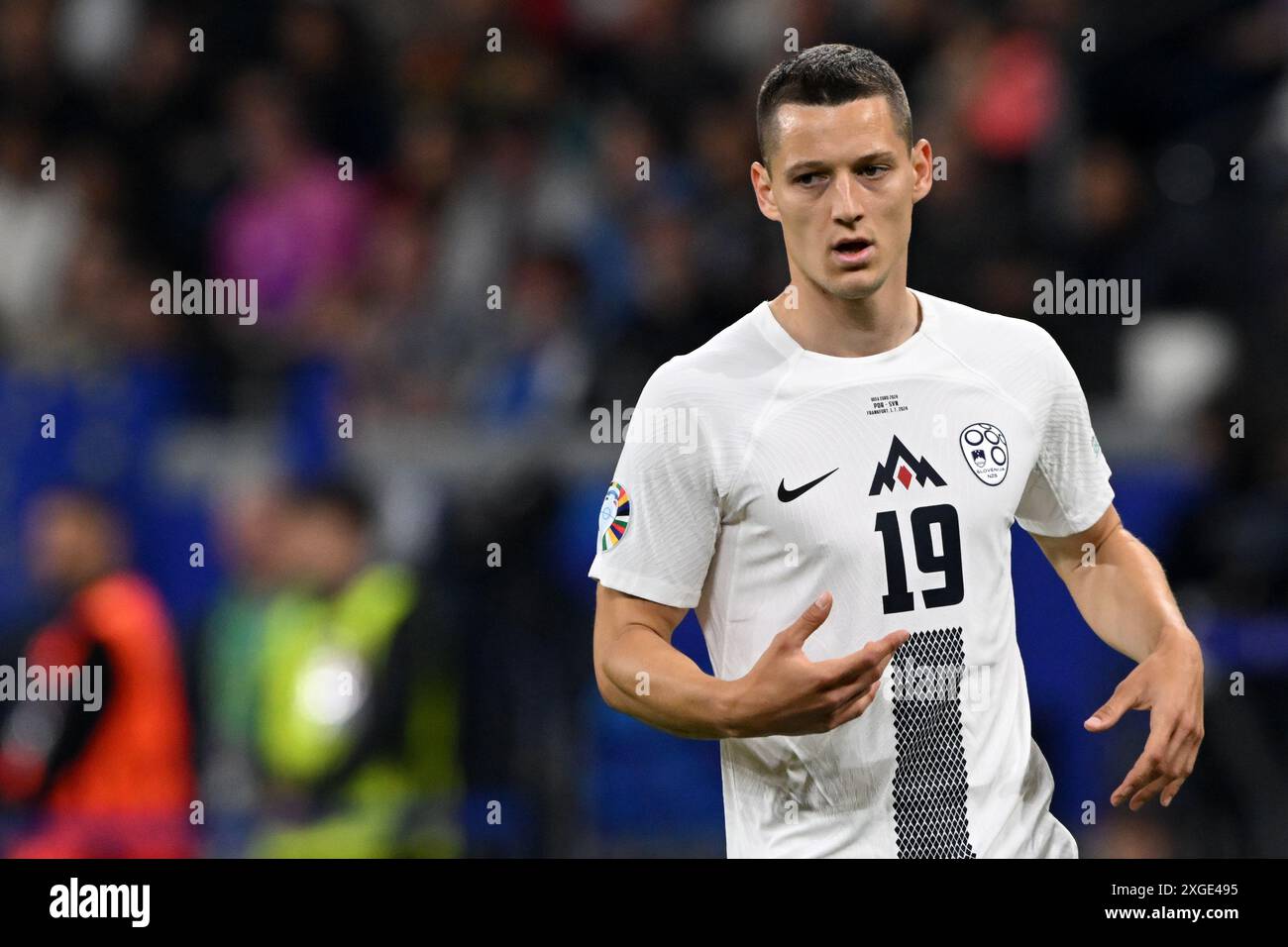 FRANKFURT - Zan Celar of Slovenia during the UEFA EURO 2024 round of 16 ...