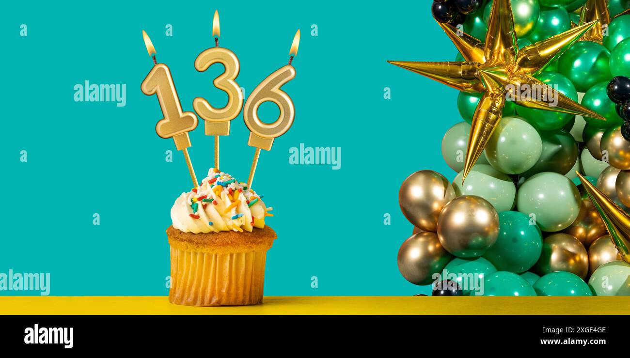 Birthday candle number 136 hi-res stock photography and images - Alamy