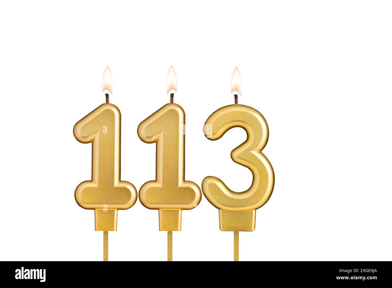 Birthday candle number 113 on white background Stock Photo - Alamy
